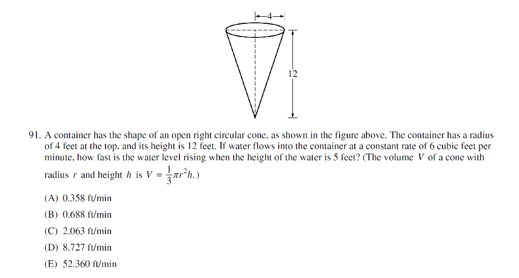 Solved 12 91. A container has the shape of an open right | Chegg.com
