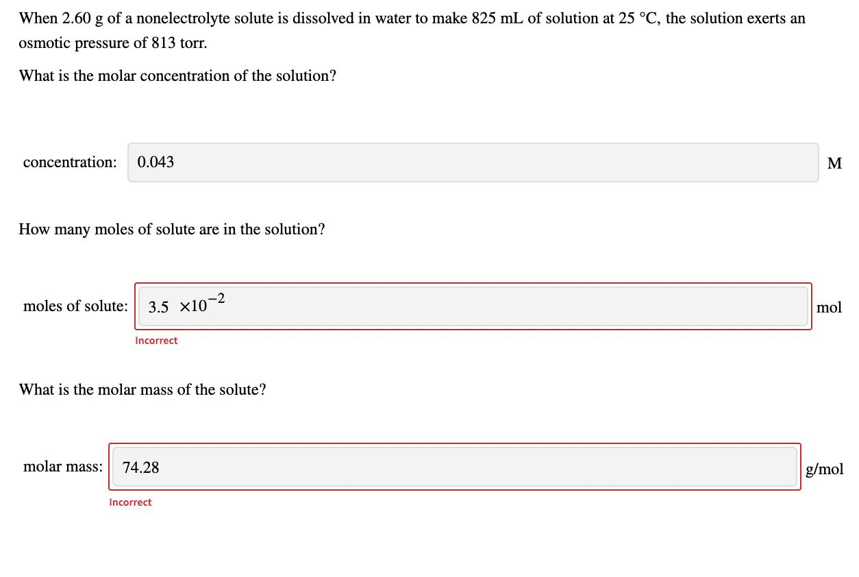 Solved When 2.60 g of a nonelectrolyte solute is dissolved | Chegg.com