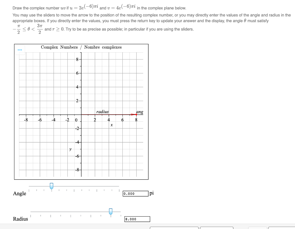 Solved Draw the complex number uv if u = 2e1-6)72 and | Chegg.com