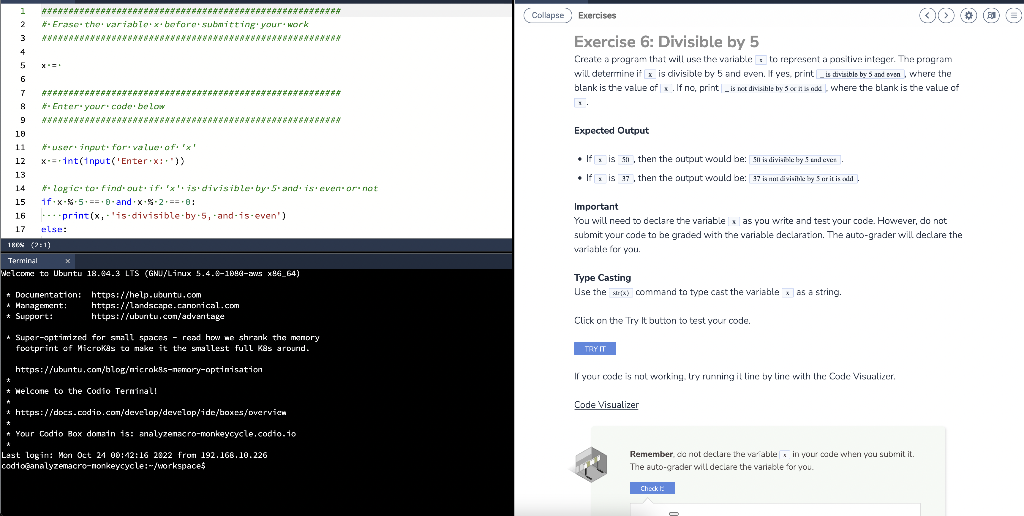Solved Create a program that will use the variable x to | Chegg.com