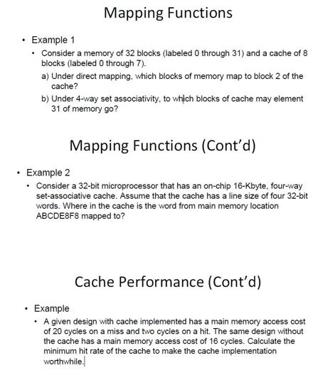 Solved Mapping Functions . Example1 Consider a memory of 32 | Chegg.com