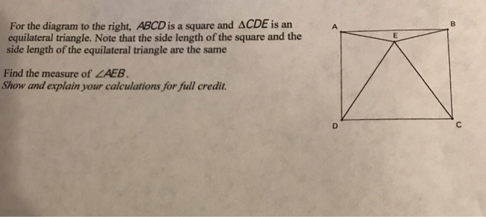 Solved For the diagram to the right, ABCD is a square and | Chegg.com