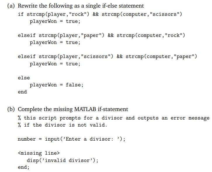 Solved (a) Rewrite the following as a single if-else | Chegg.com