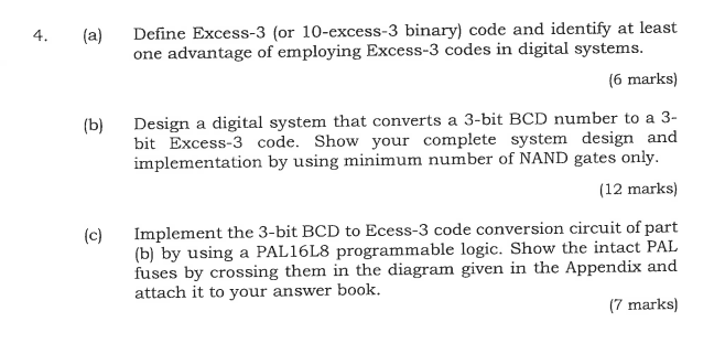 (a) Define Excess-3 (or 10-excess-3 binary) code and | Chegg.com
