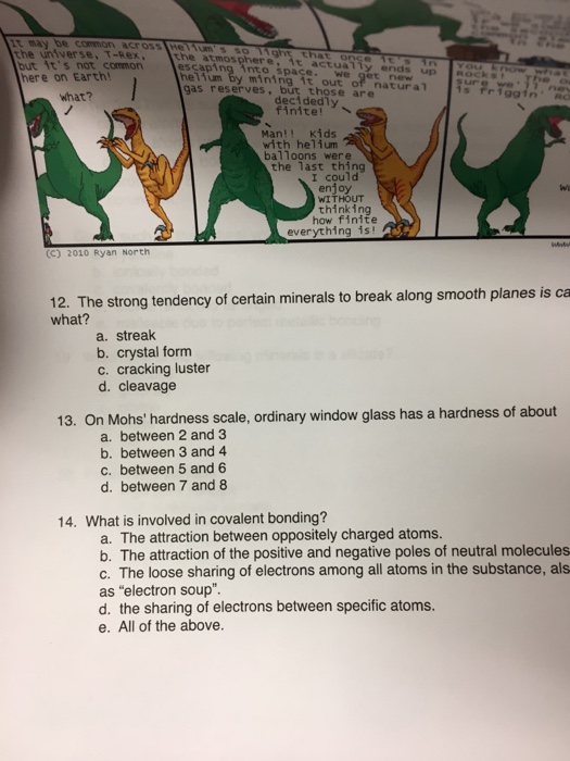 Solved The strong tendency of certain minerals to break | Chegg.com