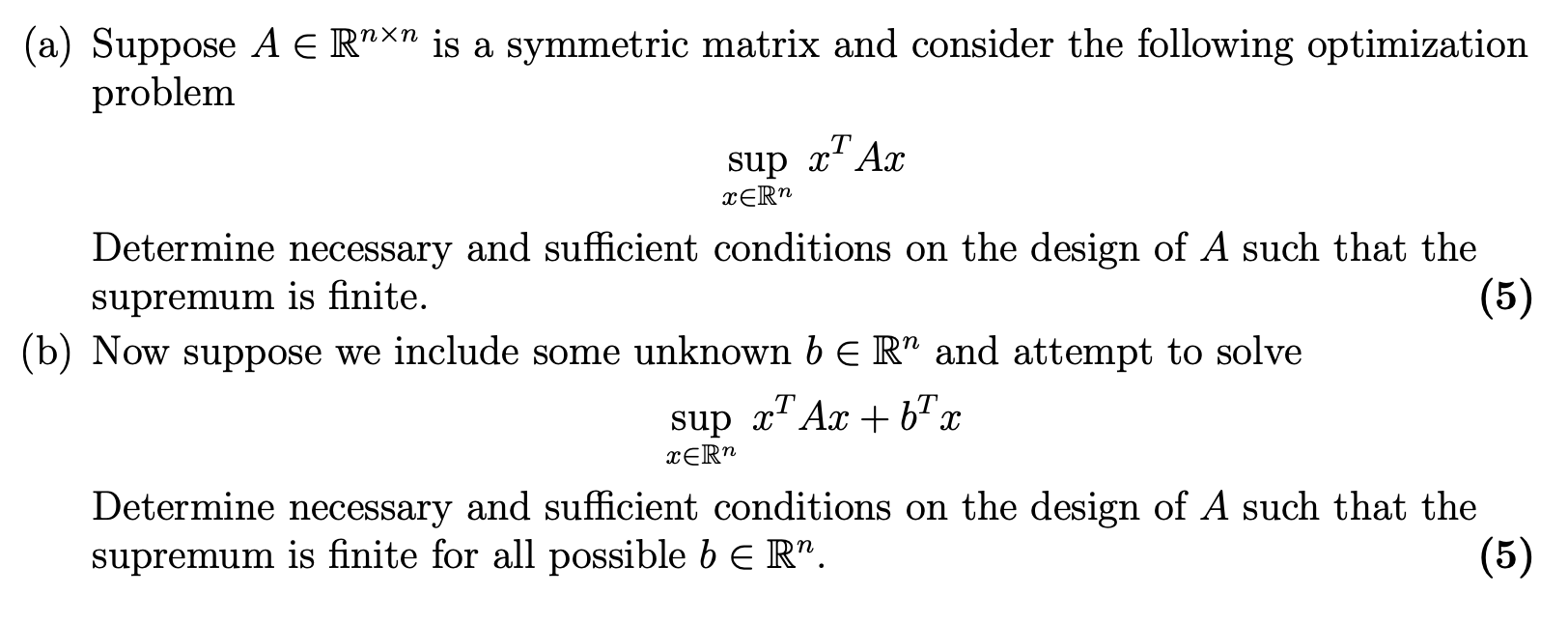 (a) Suppose A∈Rn×n is a symmetric matrix and consider | Chegg.com