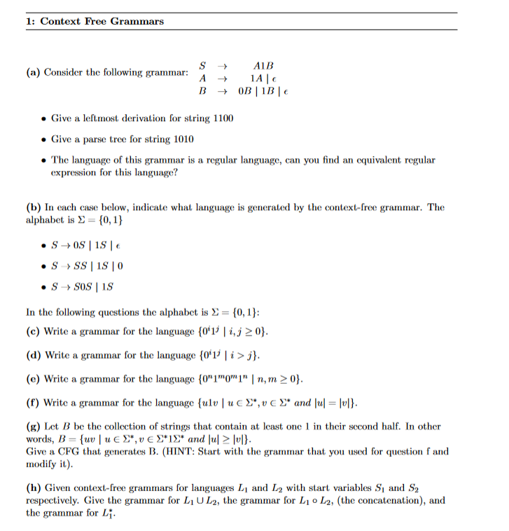 Solved (a) Consider the following grammar: | Chegg.com