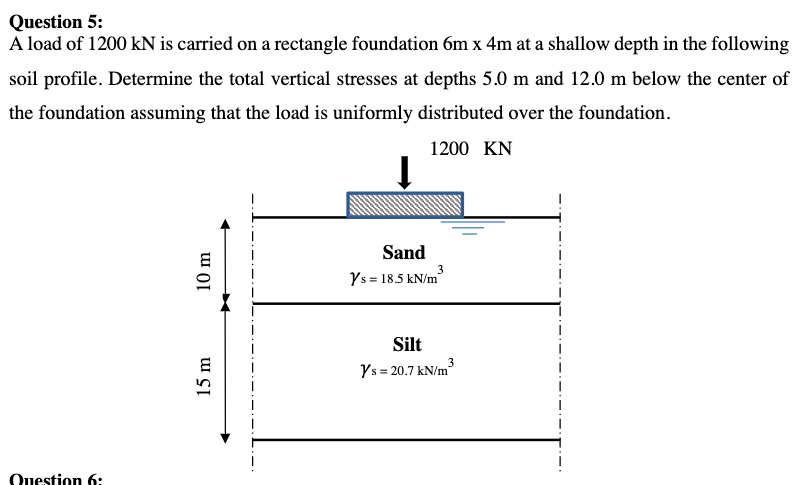 Solved Question 5: A load of 1200 kN is carried on a | Chegg.com