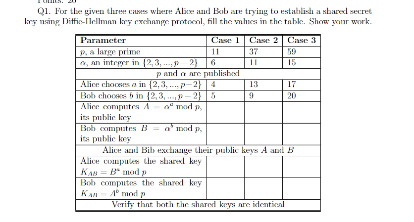 Solved Q1. For the given three cases where Alice and Bob are | Chegg.com