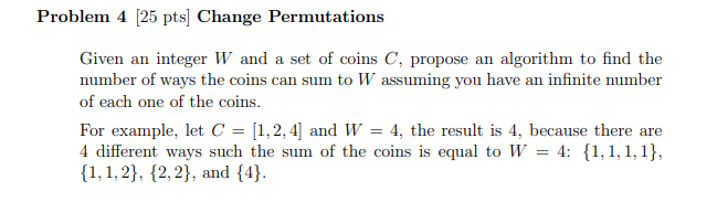 Solved Problem 4 (25 pts] Change Permutations Given an | Chegg.com