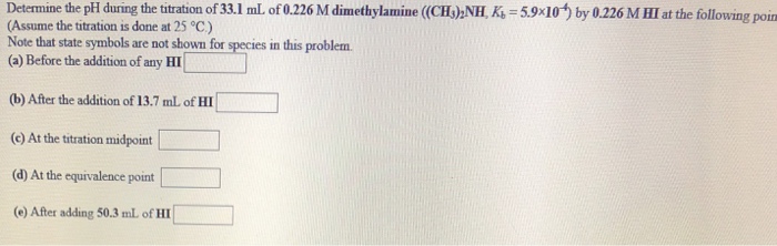 Solved Determine the pHl during the titration of 69.6 mL of | Chegg.com
