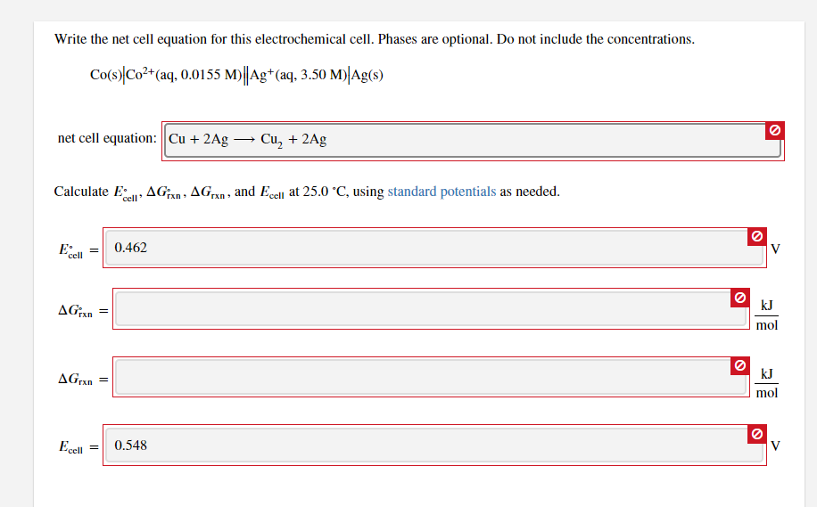 Solved Write the net cell equation for this electrochemical | Chegg.com