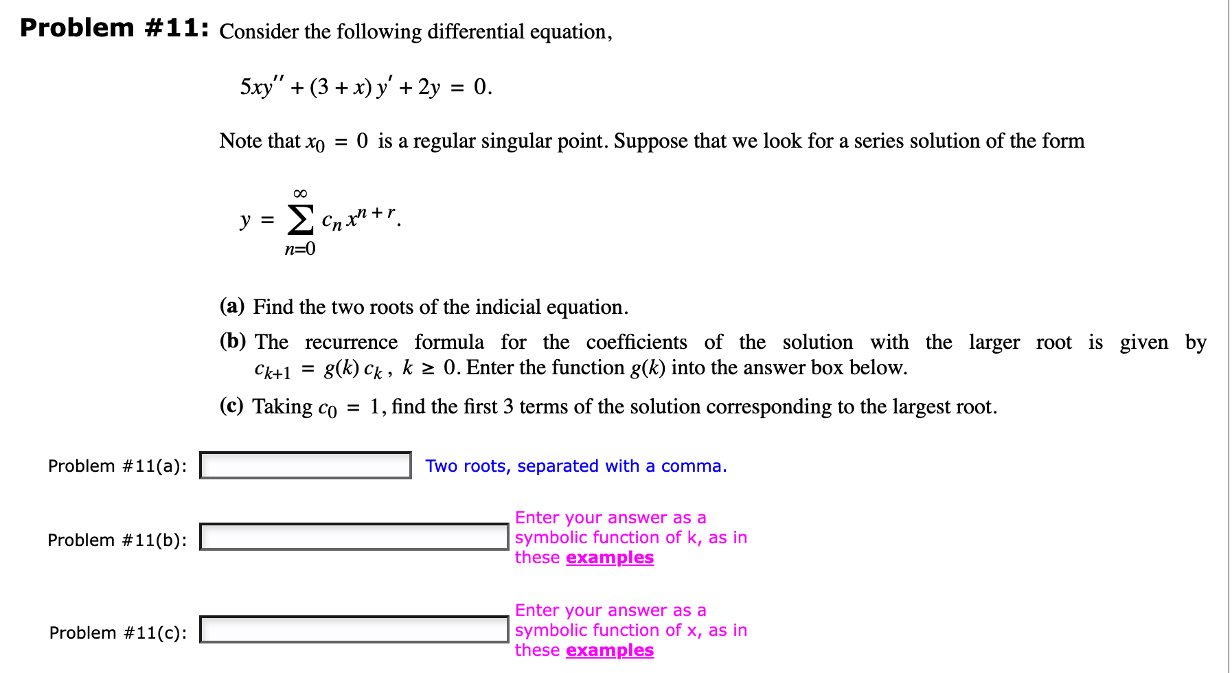 Solved Problem \# 1 1: Consider the following differential | Chegg.com