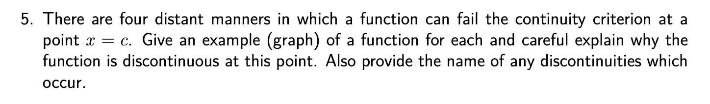 Solved 5. There are four distant manners in which a function | Chegg.com
