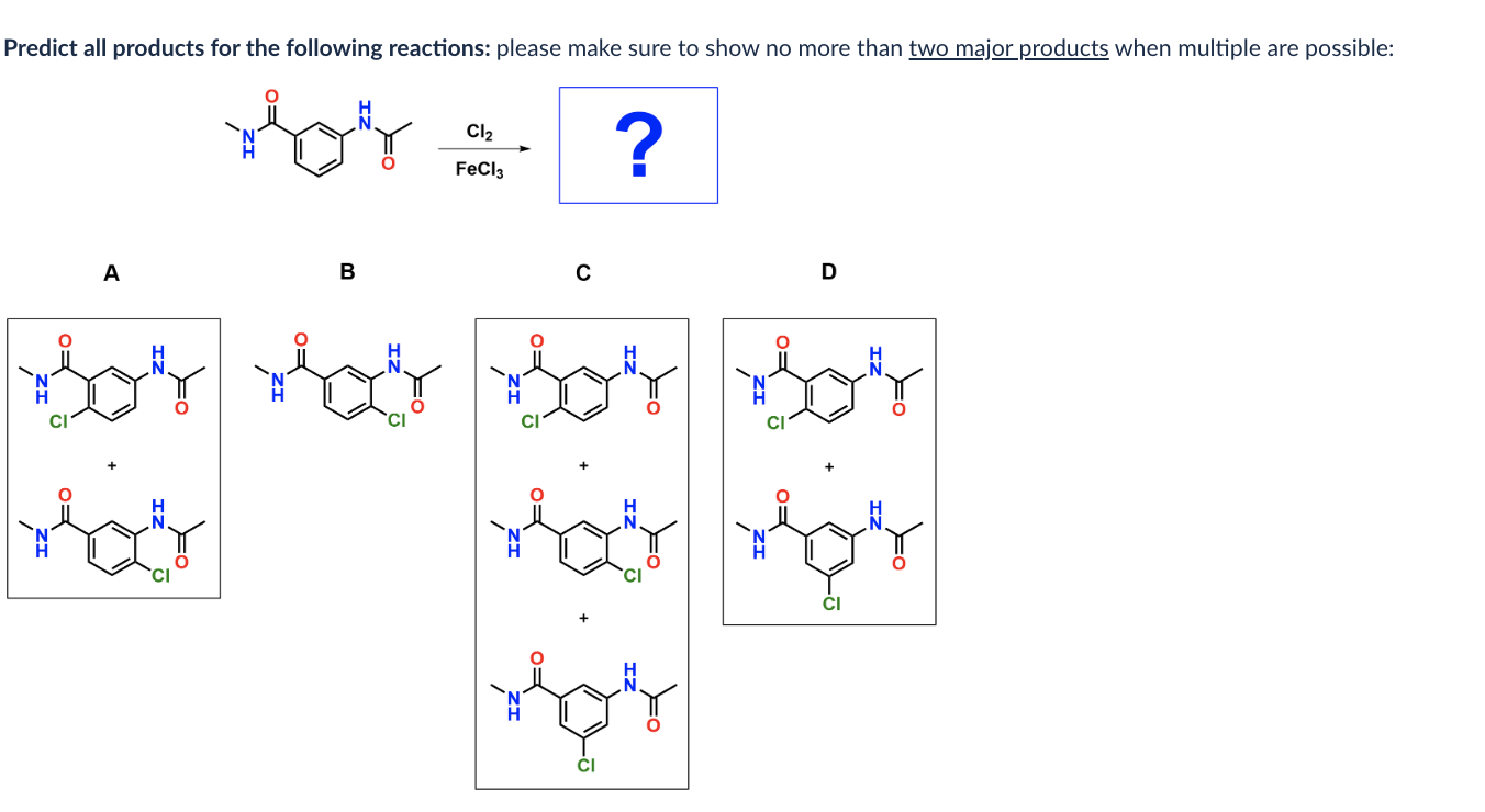 Solved Predict All Products For The Following Reactions