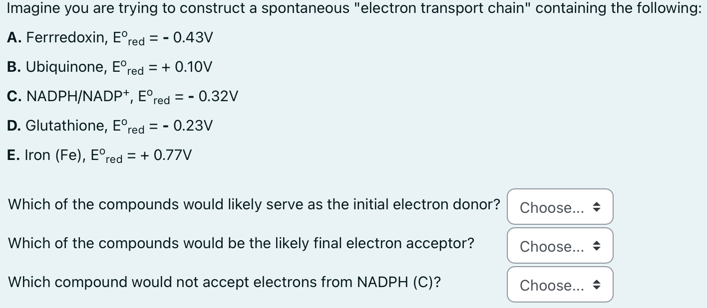 Solved Imagine you are trying to construct a spontaneous | Chegg.com