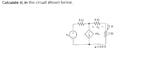 Solved Calculate Vs in the circuit shown below. | Chegg.com
