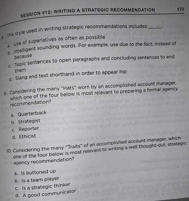 Solved 1. Providing a recommendation or agency point of view | Chegg.com