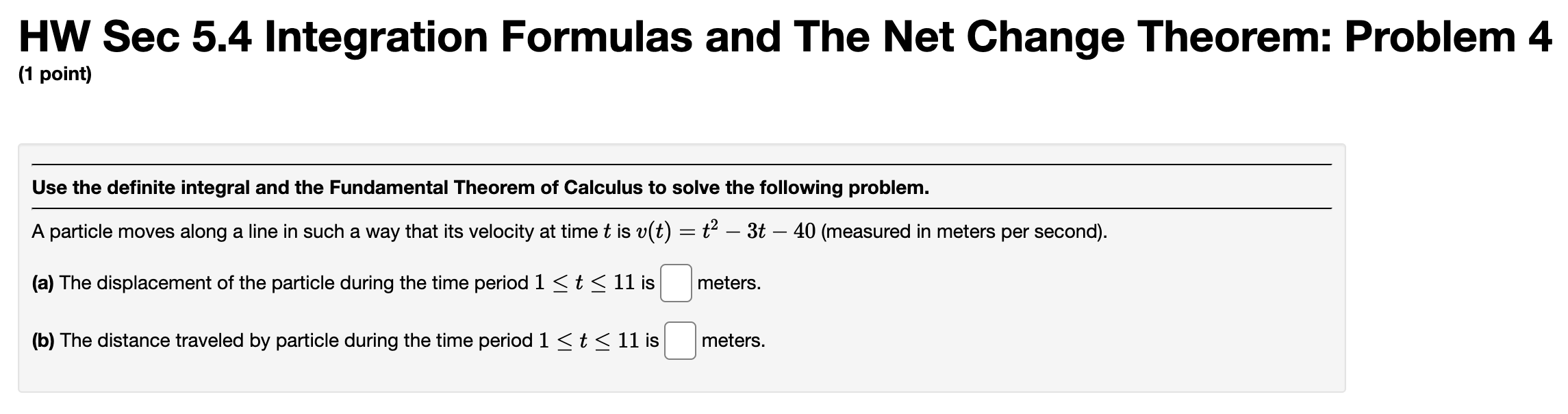 Solved HW Sec 5.4 Integration Formulas and The Net Change | Chegg.com