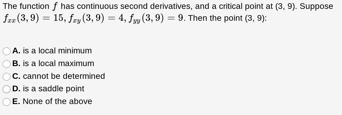 Solved The function f has continuous second derivatives, and | Chegg.com