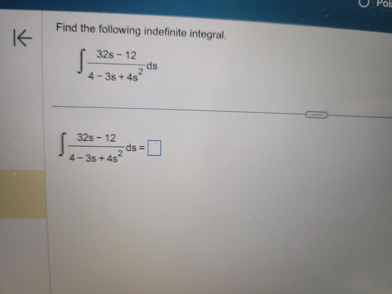 Solved Find the following indefinite | Chegg.com