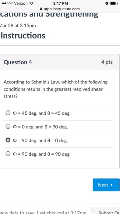 Solved According to Schmid's Law, which of the following | Chegg.com