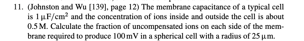 Solved 1. (Johnston and Wu [139], page 12) The membrane | Chegg.com