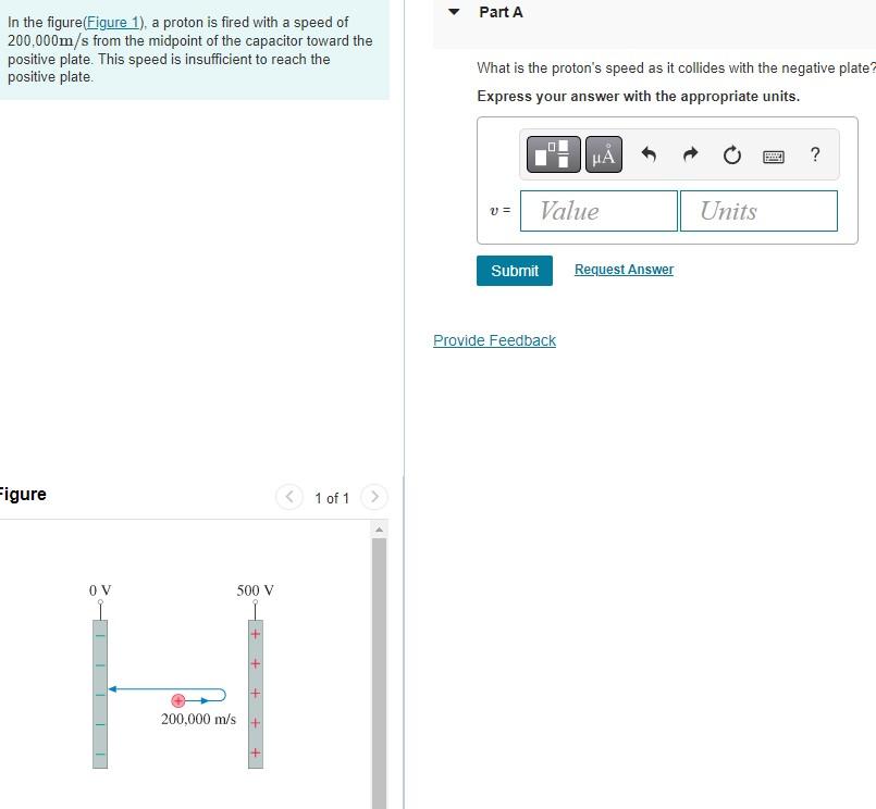 Solved In the figure(Figure 1), a proton is fired with a | Chegg.com