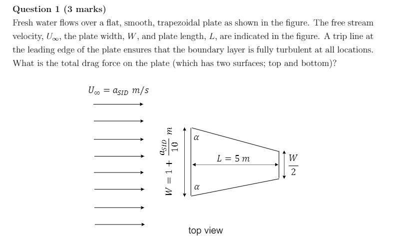 Solved Calculate using momentum integral method. Assume | Chegg.com