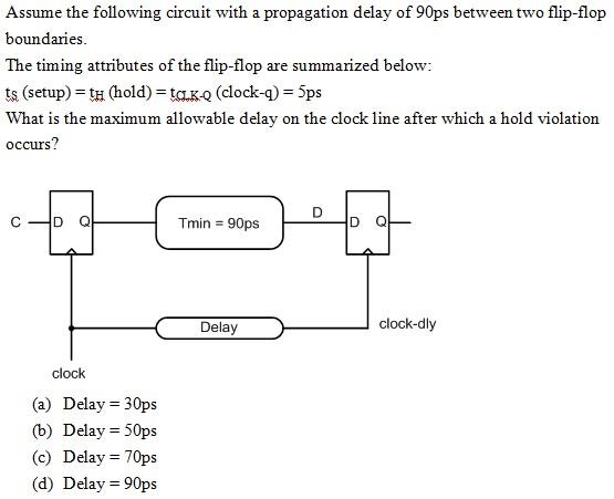 Solved Assume the following circuit with a propagation delay | Chegg.com