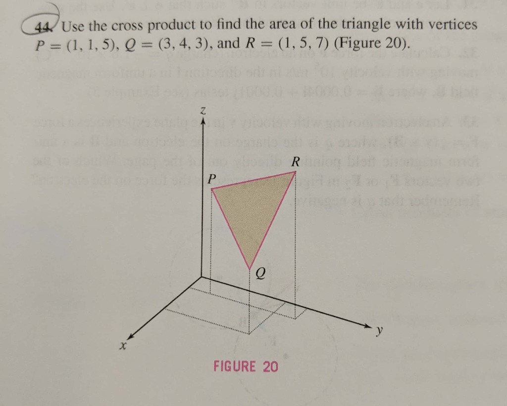 Solved Use the cross product to find the area of the | Chegg.com