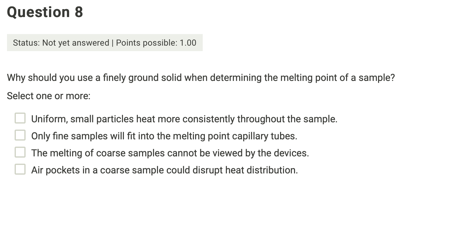 Solved Question 8 Status: Not yet answered | Points | Chegg.com