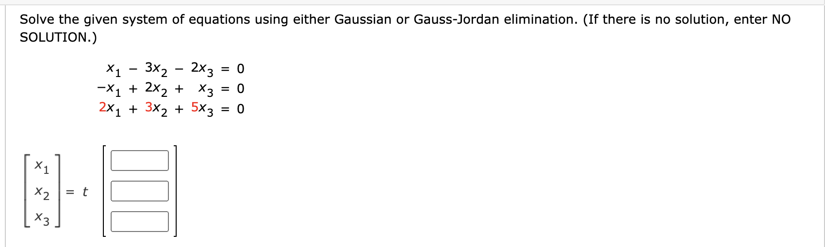 Solved Solve the given system of equations using either | Chegg.com
