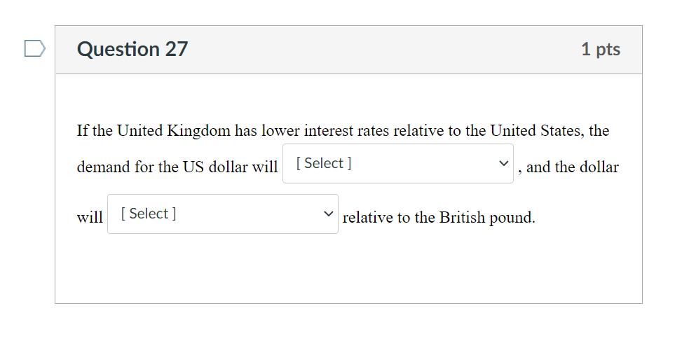 Solved first drop down is increase, decrease , stay the same | Chegg.com