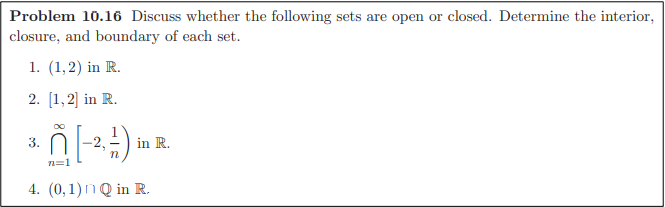 Solved Problem 10.16 Discuss whether the following sets are | Chegg.com