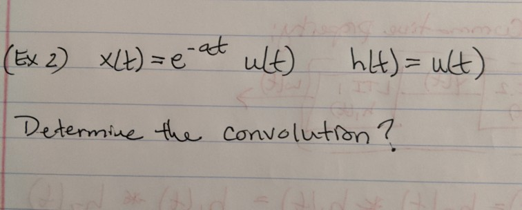 Solved (Ex 2) X(t) = é at ult) h(t)= ult) Determine the | Chegg.com