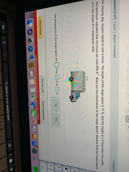 Solved uestion 8 of 9 (1 point) Attempt 1 of Unlimited 1.5 | Chegg.com Solved uestion 8 of 9 (1 point) Attempt 1 of Unlimited 1.5 | Chegg.com