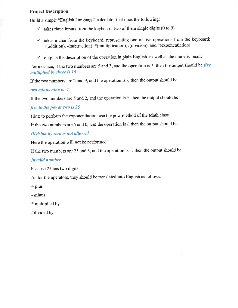 Solved Project Description Build a simple "English Language" | Chegg.com