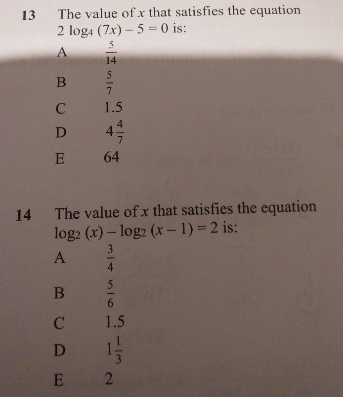 Solved The value of x that satisfies the equation 2 log4 | Chegg.com