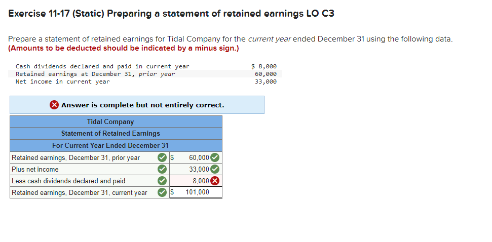 Solved Exercise 11-17 (Static) Preparing a statement of | Chegg.com