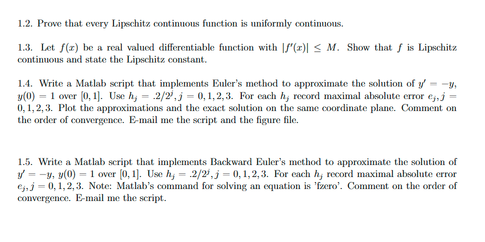 Solved 1.2. Prove that every Lipschitz continuous function | Chegg.com