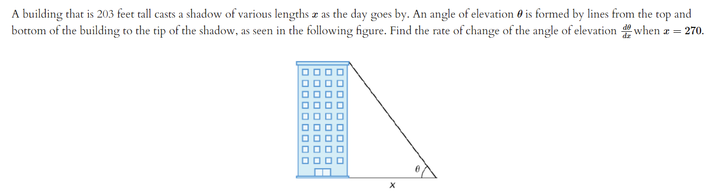Solved A building that is 203 feet tall casts a shadow of | Chegg.com