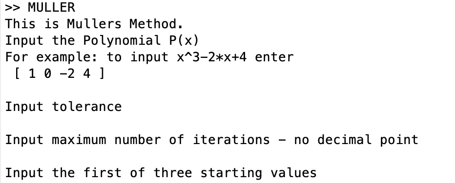 Solved This Is A Matlab Code Muller S Algorithm 2 8