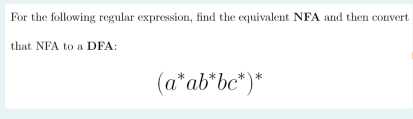 Solved For the following regular expression, find the | Chegg.com