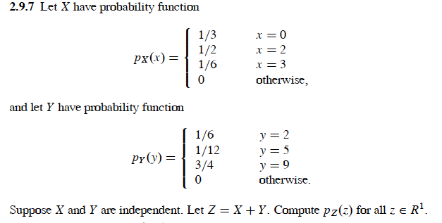 Solved 2.9.7 Let X have probability function 1/3 1/2 px(x) = | Chegg.com