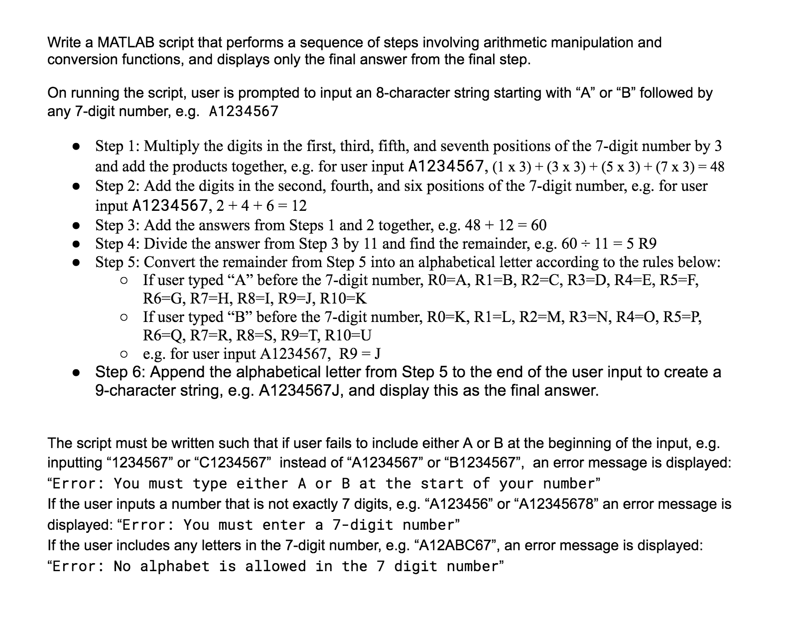 Solved Nrite A Matlab Script That Performs A Sequence Of 9806