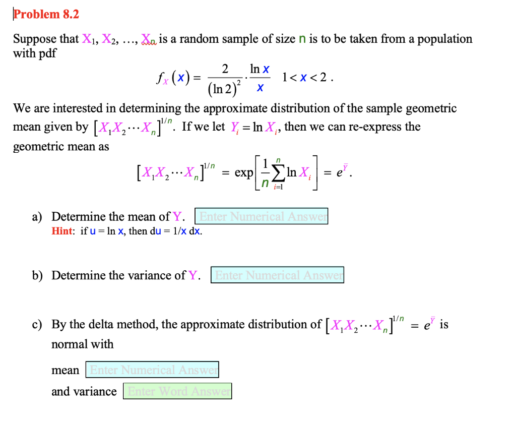 Solved Suppose that X1,X2,…,Xa is a random sample of size n | Chegg.com