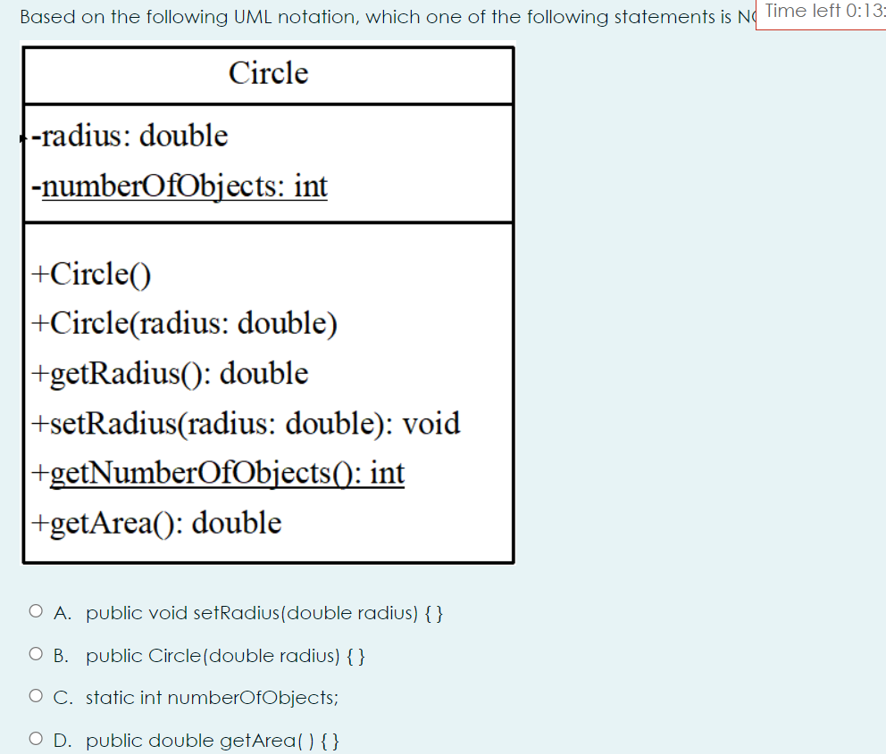 Solved Based on the following UML notation, which one of the | Chegg.com