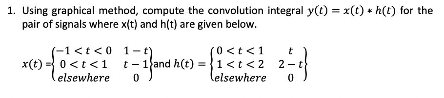 Solved 1. Using graphical method, compute the convolution | Chegg.com