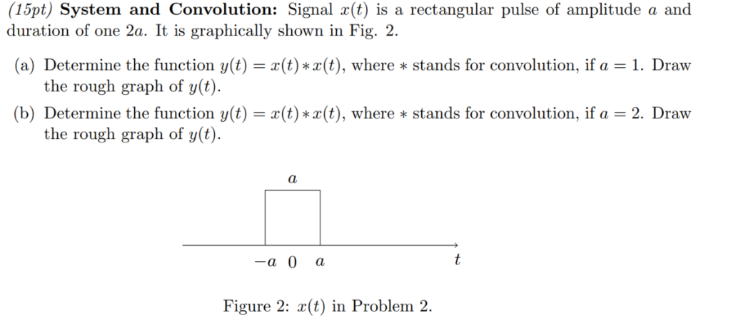 Solved 15pt) System and Convolution: Signal x(t) is a | Chegg.com